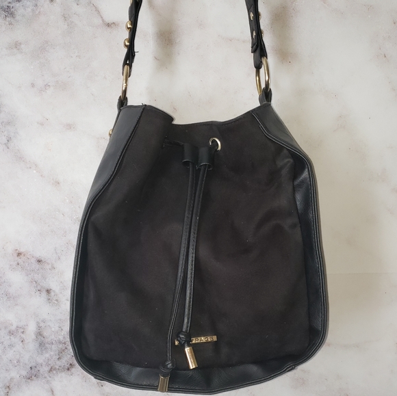 Rampage | Bags | Rampage Large Black Leather Crossbody Bucket Bag ...